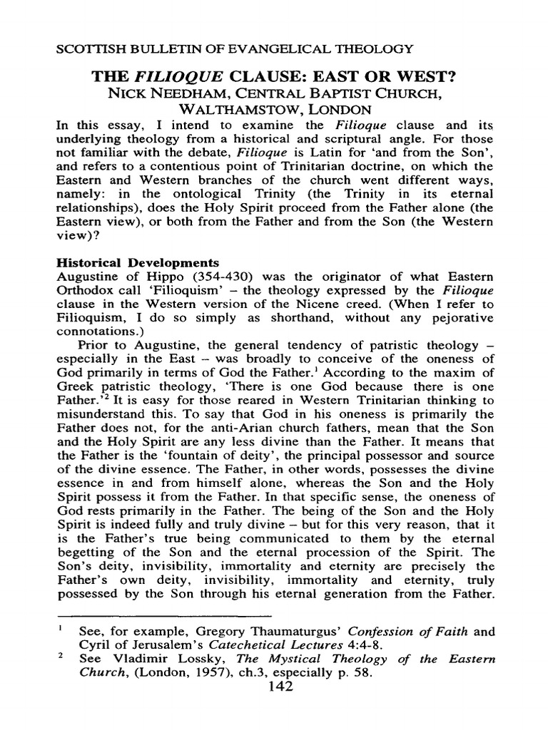 The Filioque Clause: East or West?: Historical Developments | PDF ...