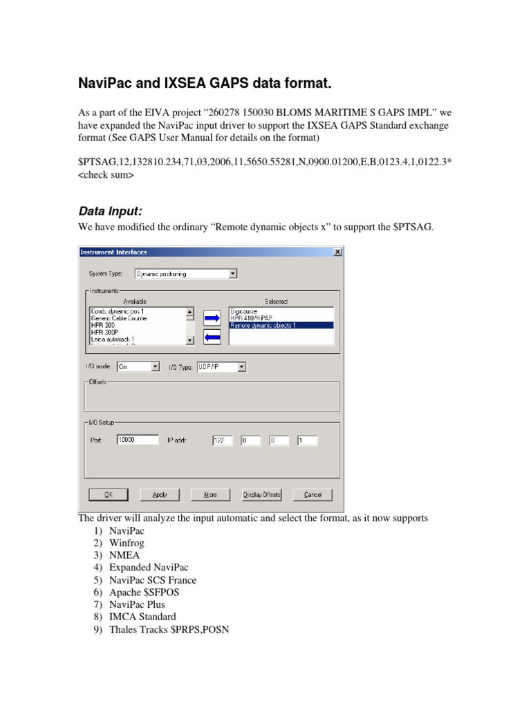 Moam - Info Navipac and Ixsea Gaps Data Format Eiva ...
