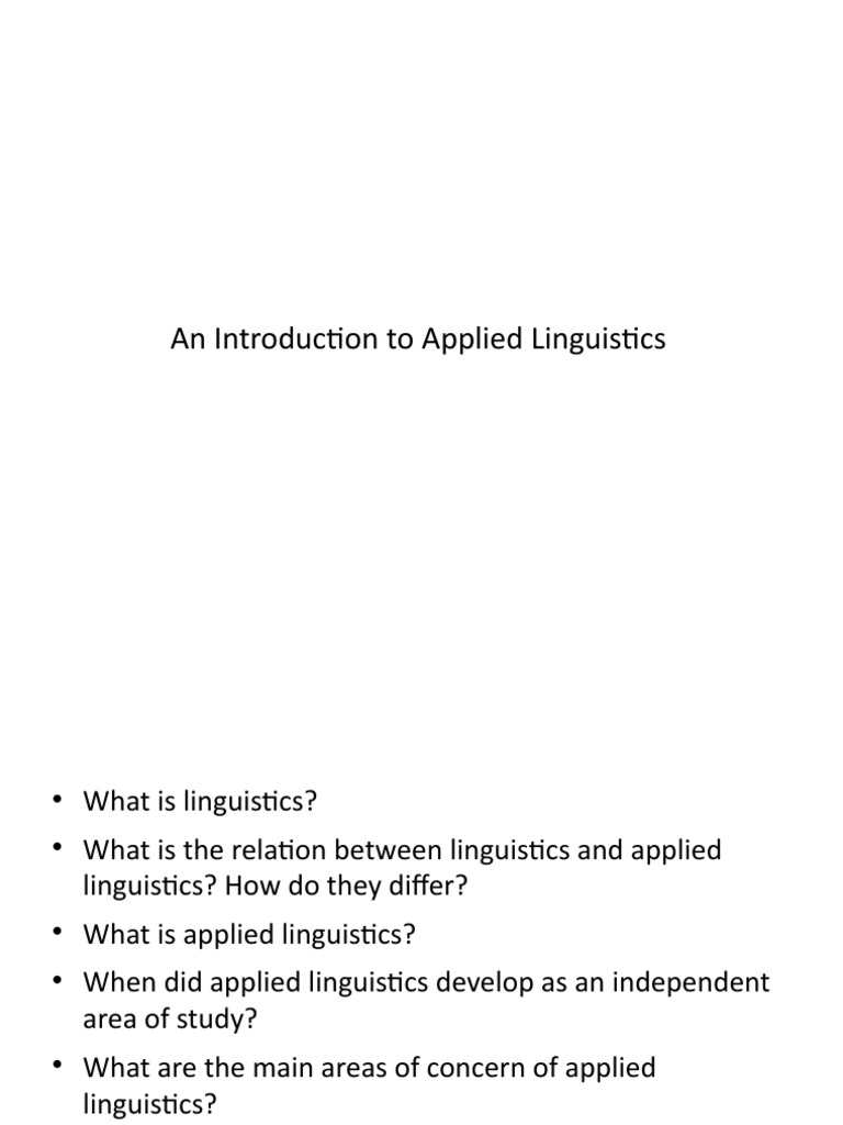 An Introduction To Applied Linguistics | PDF | Linguistics | Applied ...