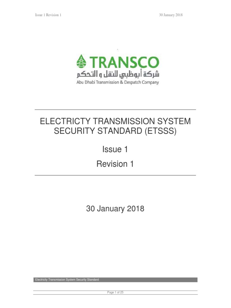 Electricity Transmission System Security of Supply Standard | PDF ...
