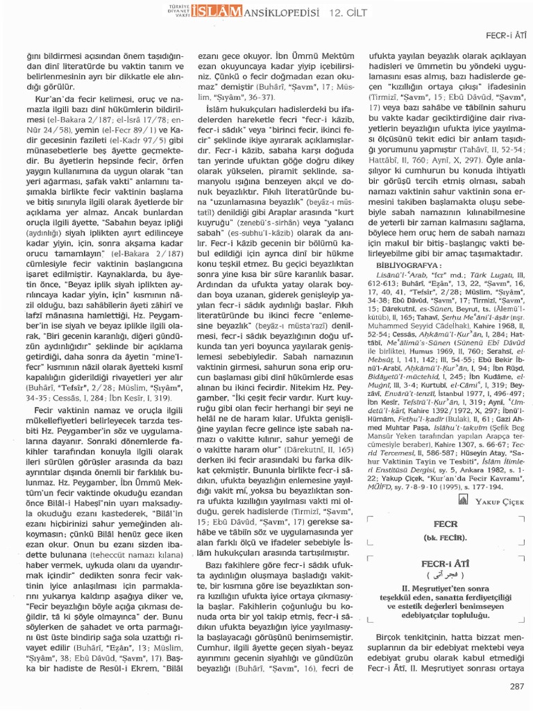 Fecri Ati - Islam Ansiklopedisi | PDF