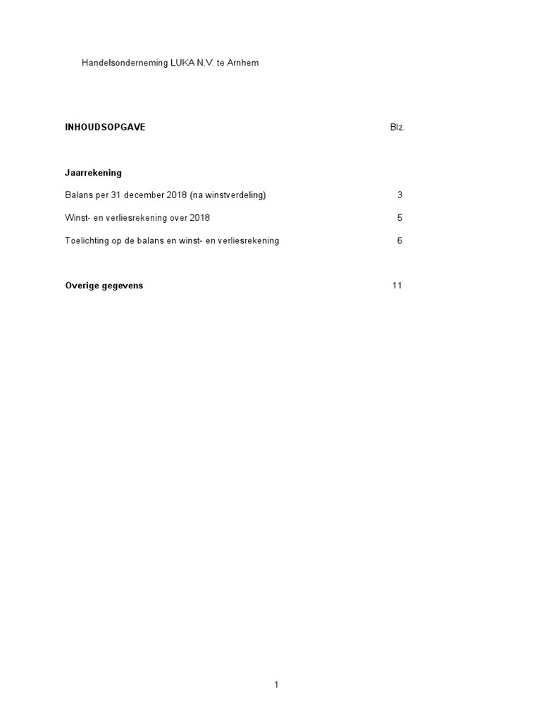 Format Jaarrekening | PDF