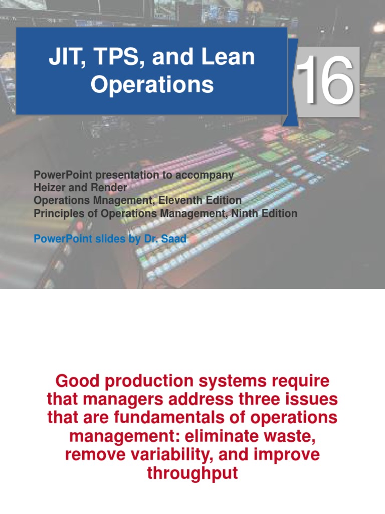 JIT, TPS, and Lean Operations | PDF | Operations Management | Inventory