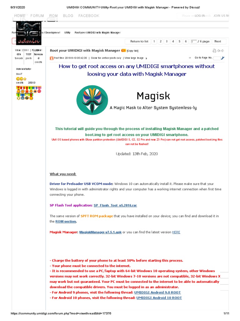 UMIDIGI COMMUNITY-Utility-Root Your UMIDIGI With Magisk Manager - Powered by Discuz! | PDF ...