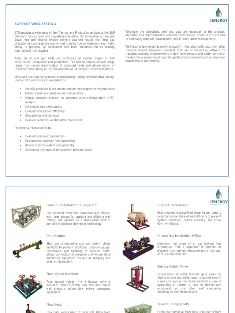 Surface Well Testing SWT | PDF | Valve | Petroleum Reservoir