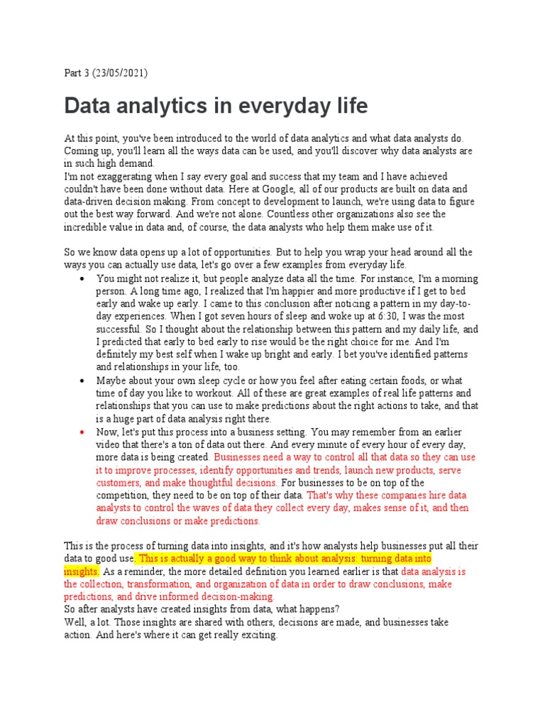 Everyday Data Analytics Insights | PDF | Analytics | Data Analysis
