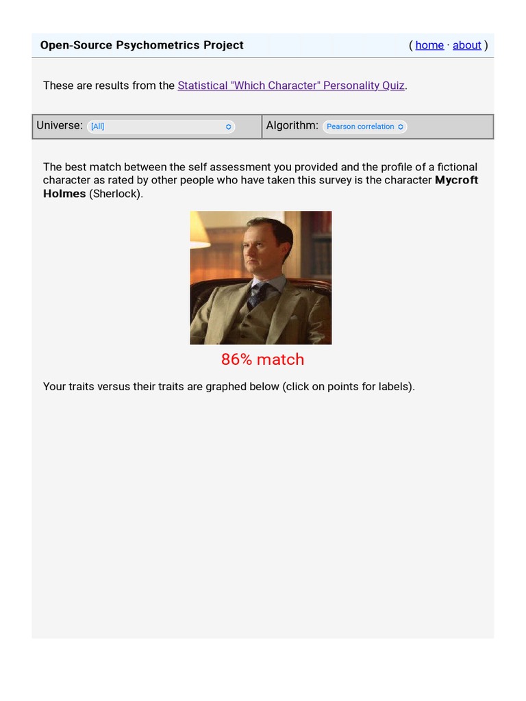 Statistical Character Personality Quiz | PDF | Pride And Prejudice