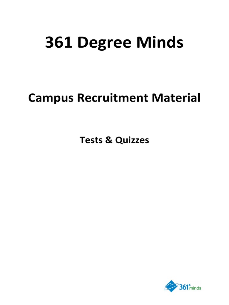 361 Degree Minds Campus Recruitment Quiz | PDF | Deductive Reasoning ...