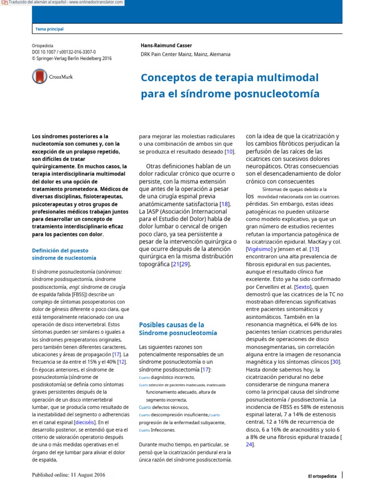 ES 4 Conceptos de Terapia Multimodal para El Síndrome de Cirugía de ...