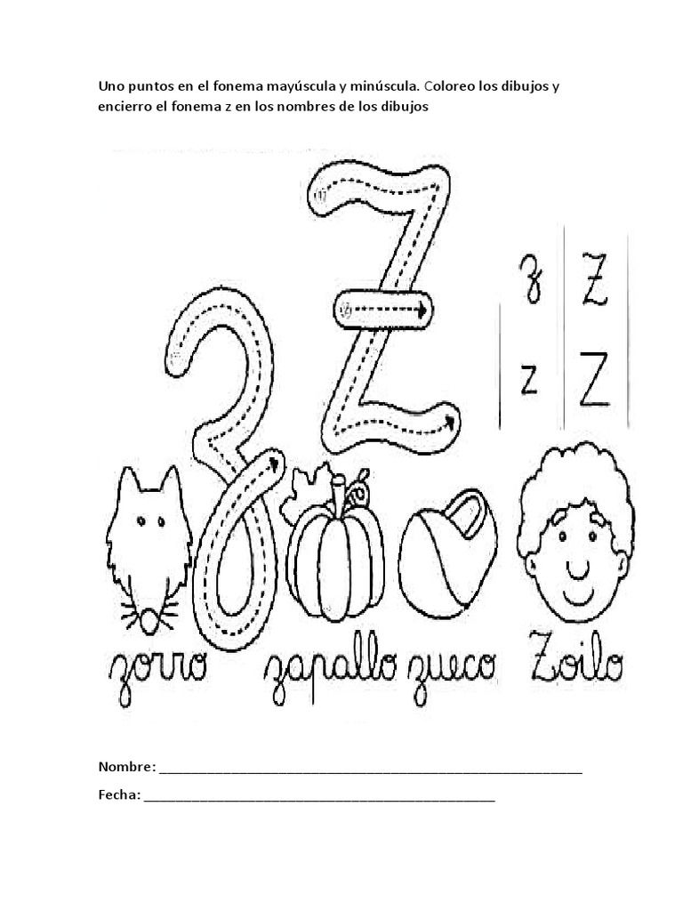 Actividad Fonema Z | PDF