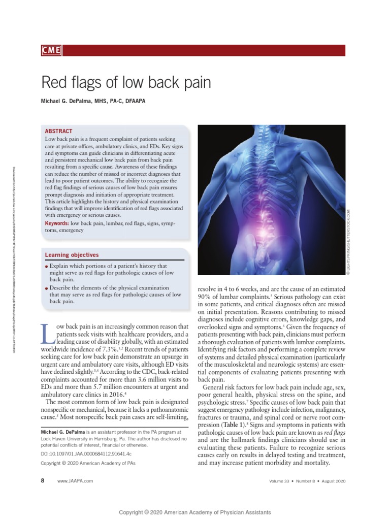 2022 Red and White Flags | PDF | Back Pain | Low Back Pain