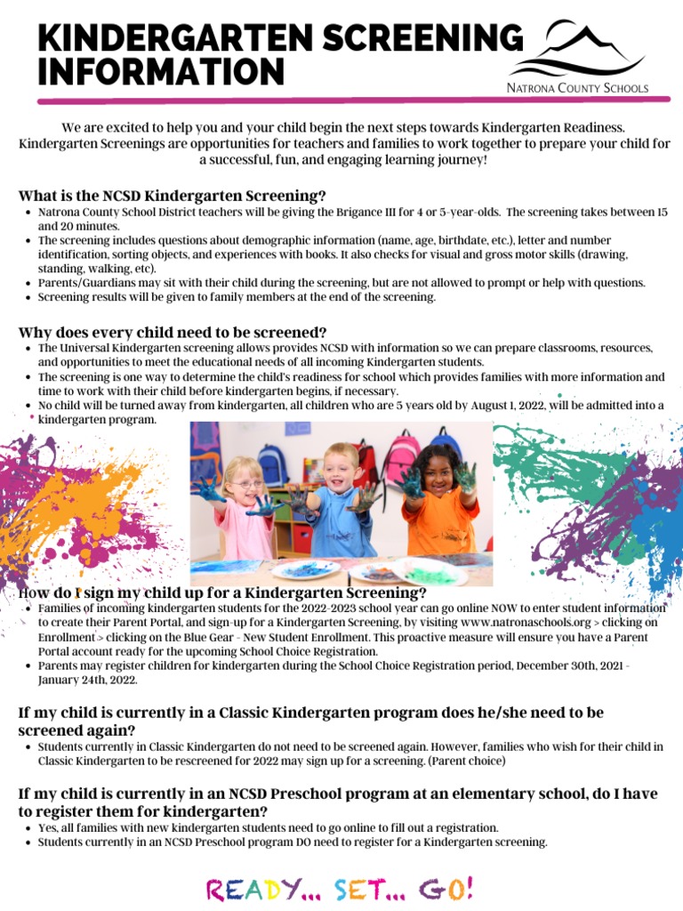 Kindergarten Screening Guide | PDF | Kindergarten | Childhood
