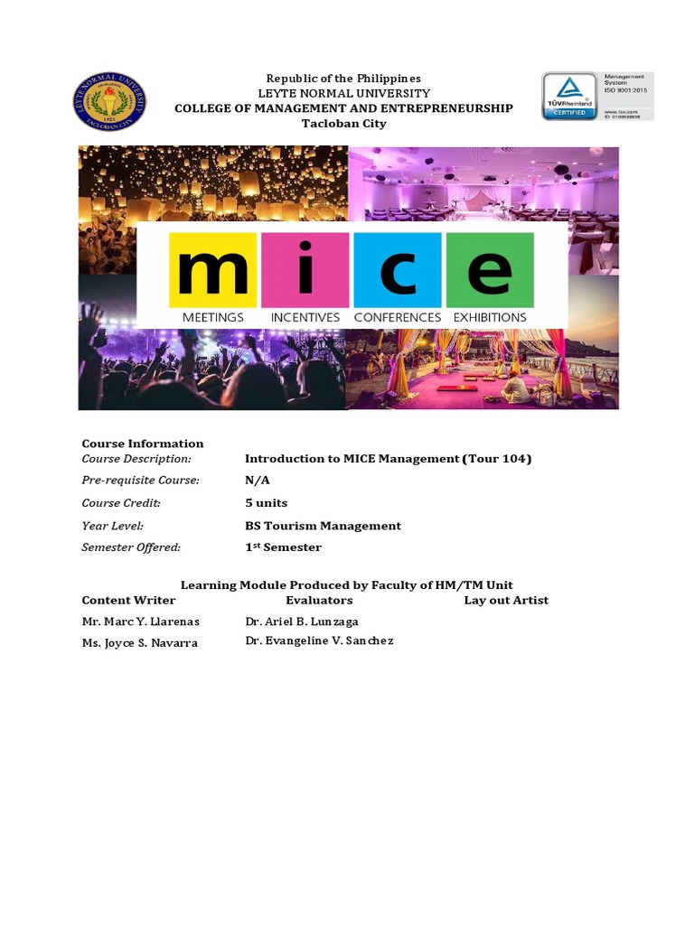 Intro To Mice Module 1updated | PDF | Marketing Strategy | Tourism
