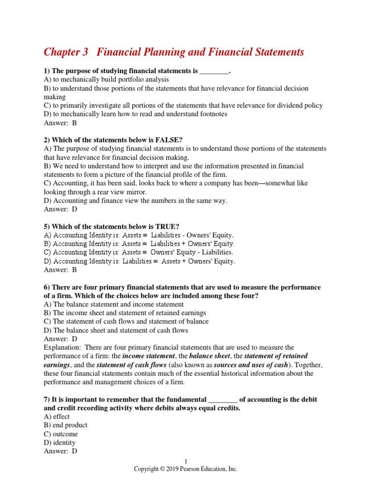 Chapter3 Review Questions | PDF | Balance Sheet | Equity (Finance)