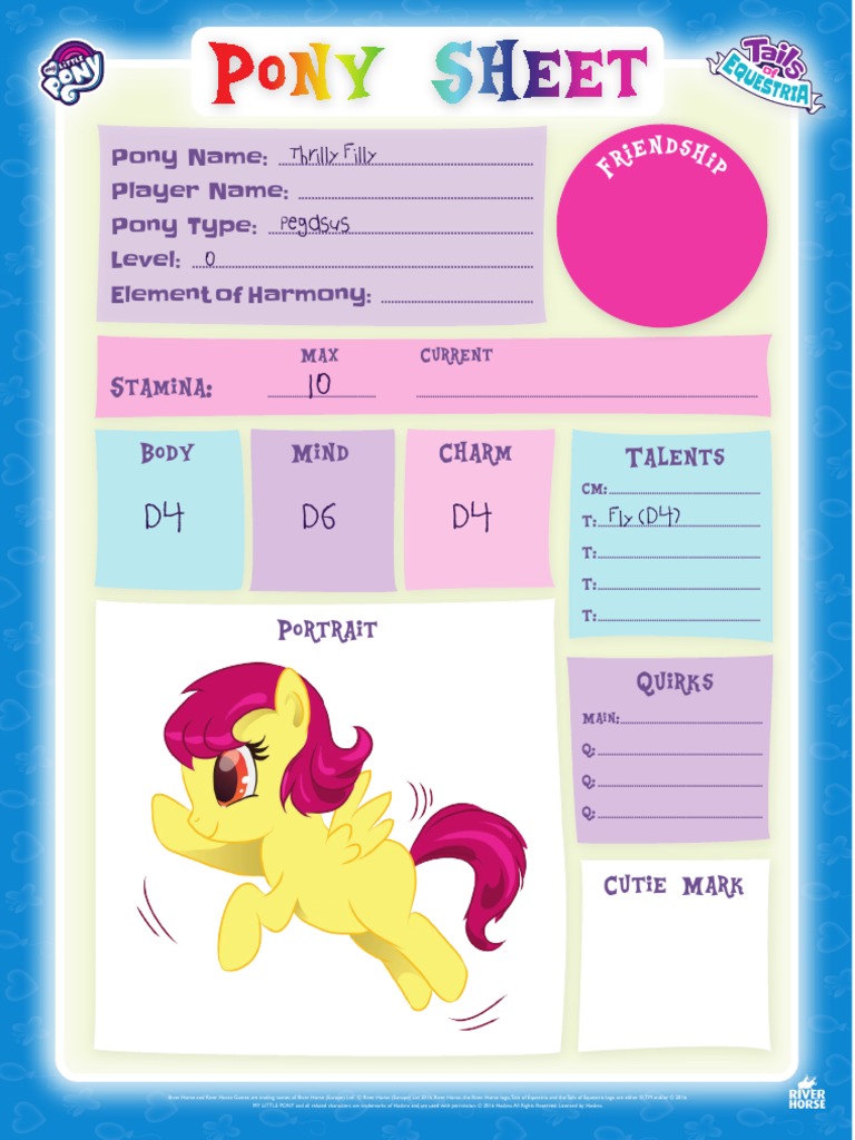 Starter Pony Sheet | PDF | Hasbro Products | Toy Brands