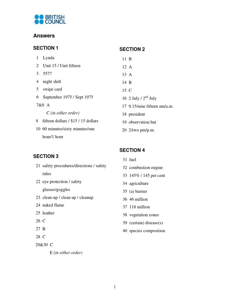 Answers: Section 1 Section 2 | PDF