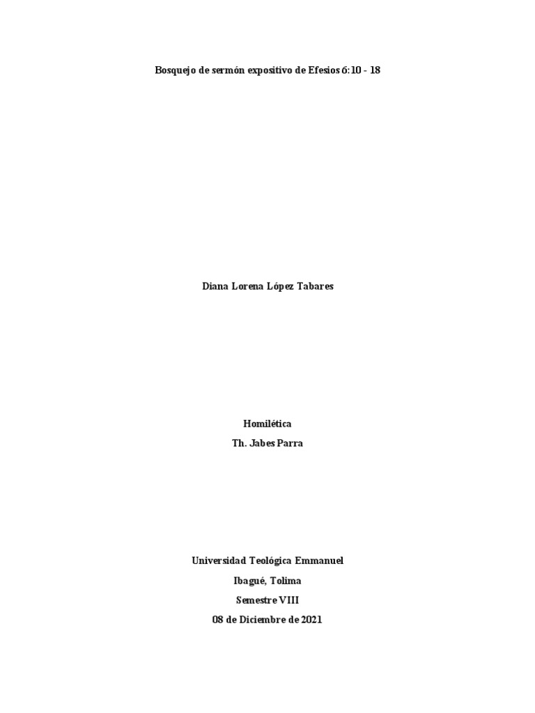 Bosquejo Efesios 6.10-18 | PDF | Jesús | Caballería