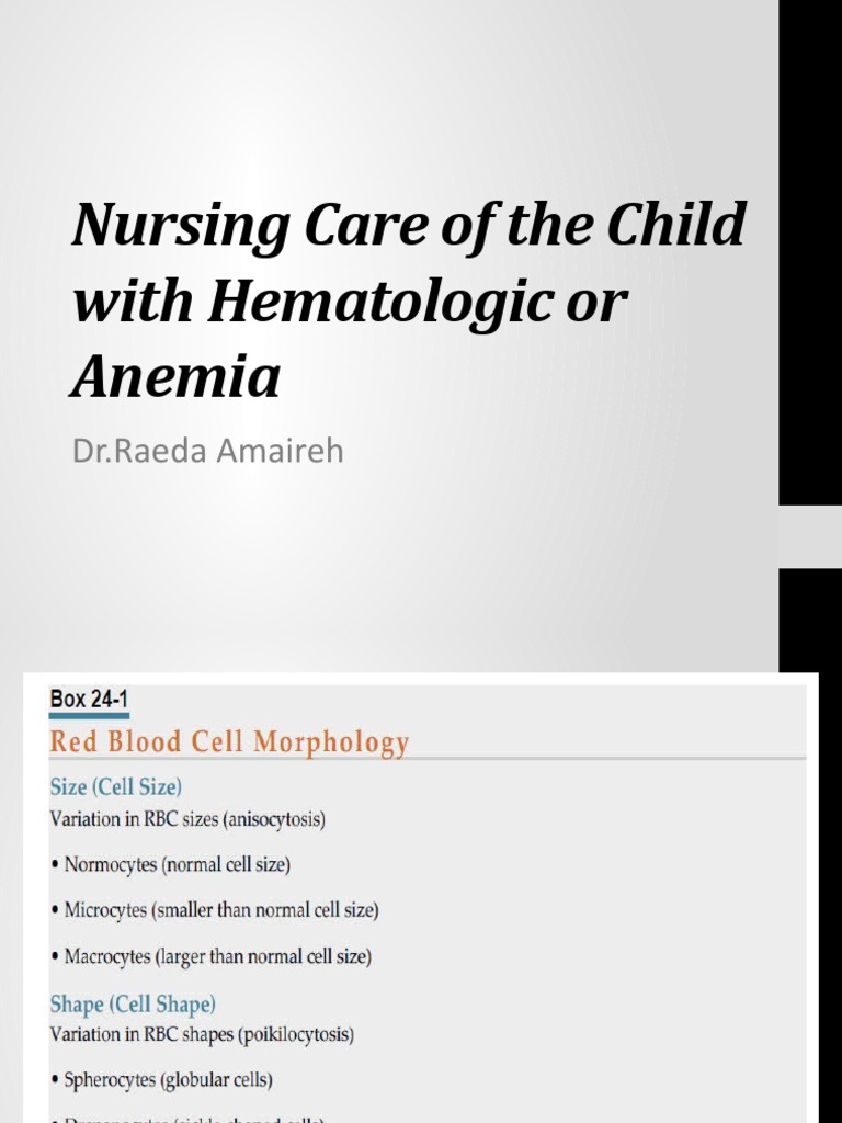 Nursing Care of The Child With Hematologic or Immunologic Dysfunction ...