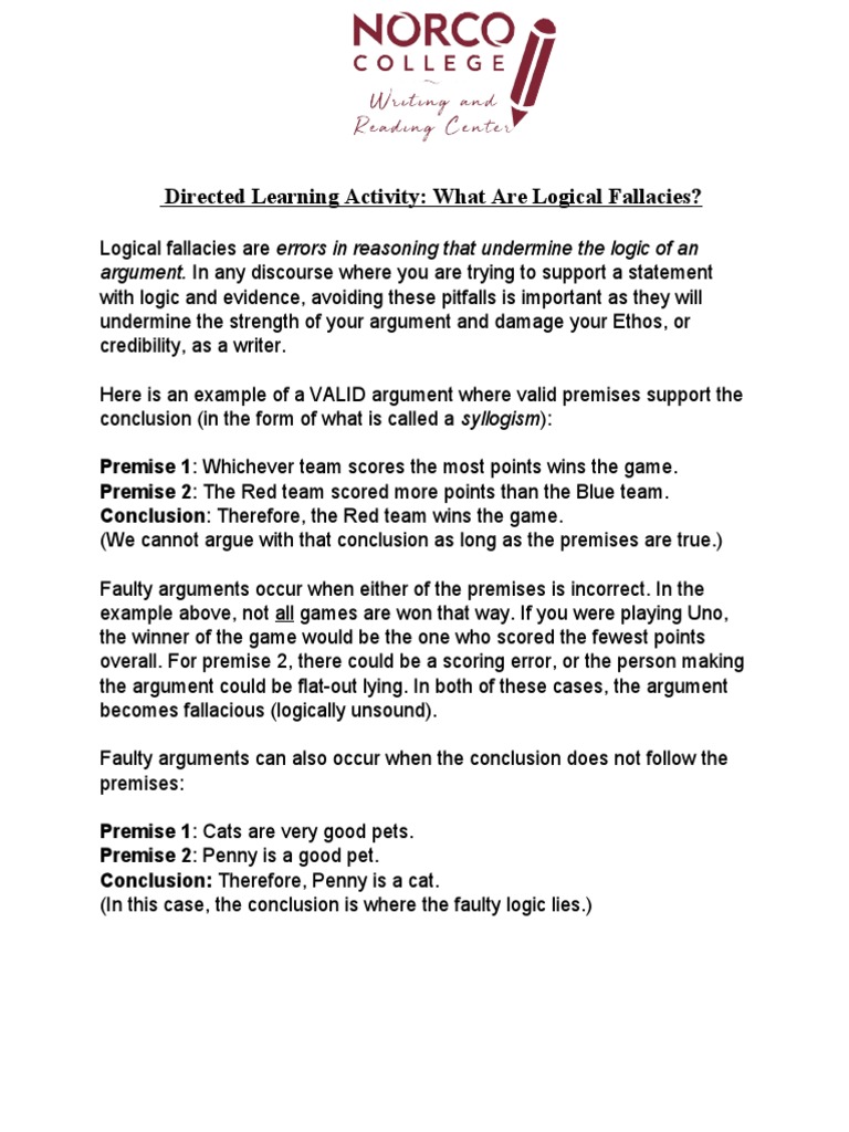 Understanding Logical Fallacies | PDF | Argument | Fallacy