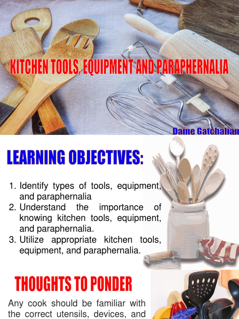 Tle 9 Kitchen Tools, Equipment and Paraphernalia | PDF | Spoon | Foods