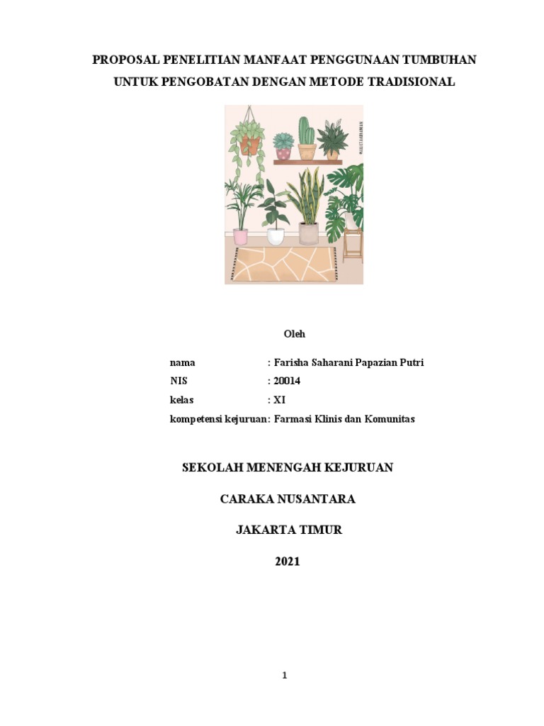 Proposal Bahasa Indonesia-1 | PDF | Kesehatan Holistik | Sains & Matematika