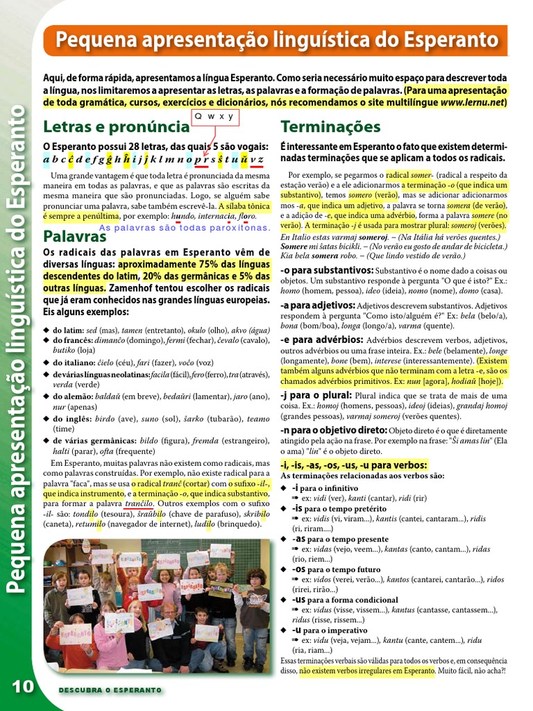 Introdução ao Esperanto e sua Estrutura | PDF | Palavra | Latim