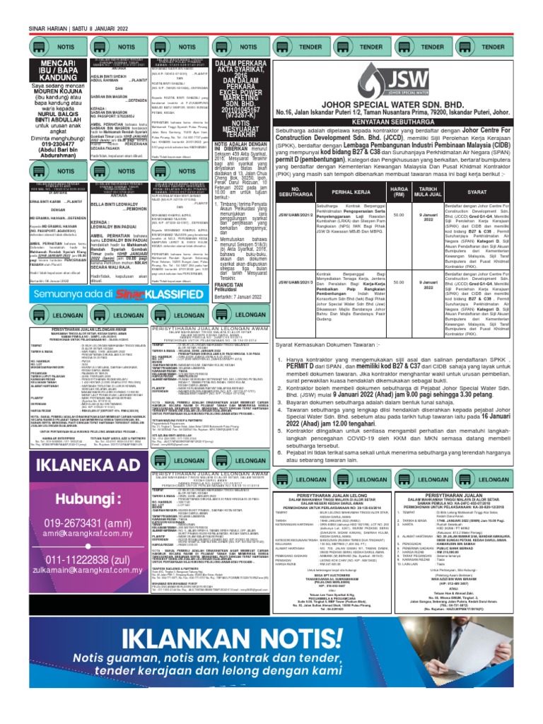 Tender Iklan SinarHarian | PDF