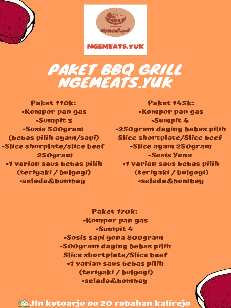 Paket BBQ Grill Lengkap di Ngemeats.yuk | PDF