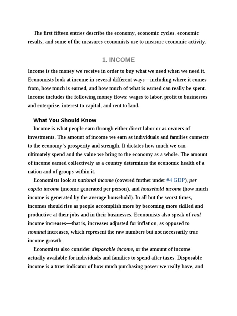 Understanding Income in Economics | PDF | Finance & Money Management ...