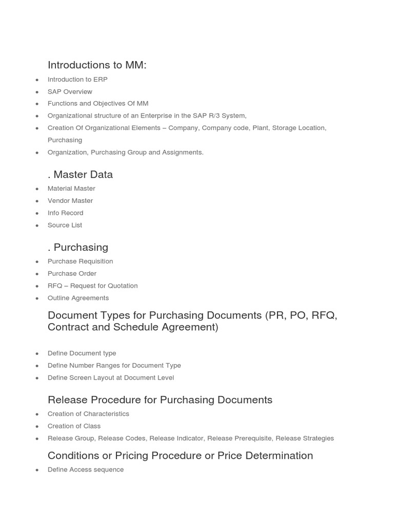 Introduction to SAP MM Modules | PDF | Invoice | Inventory