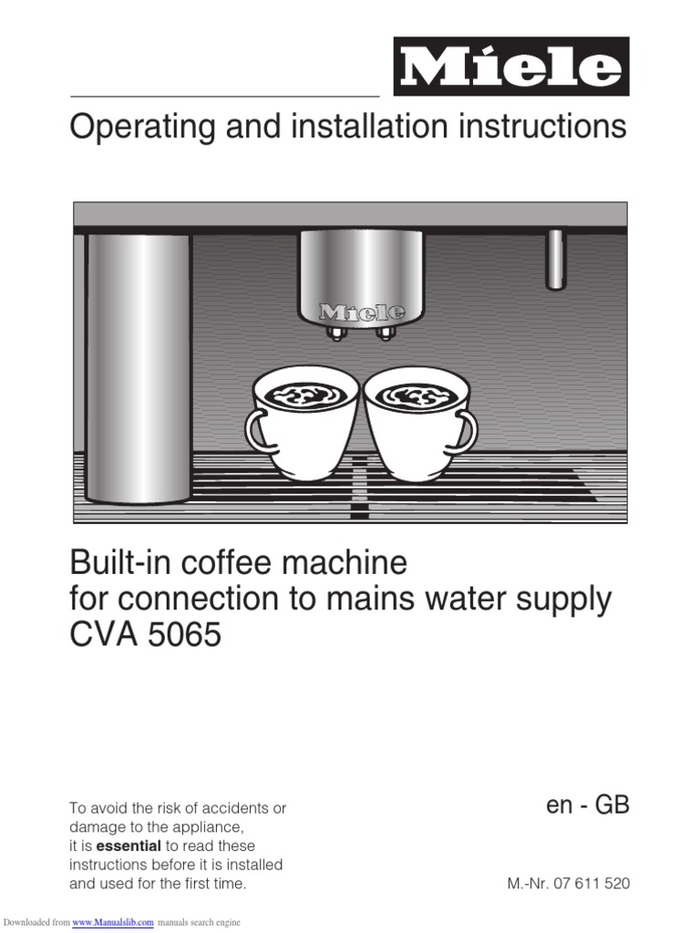 Miele CVA 5065 Operating and Installation Instructions | PDF