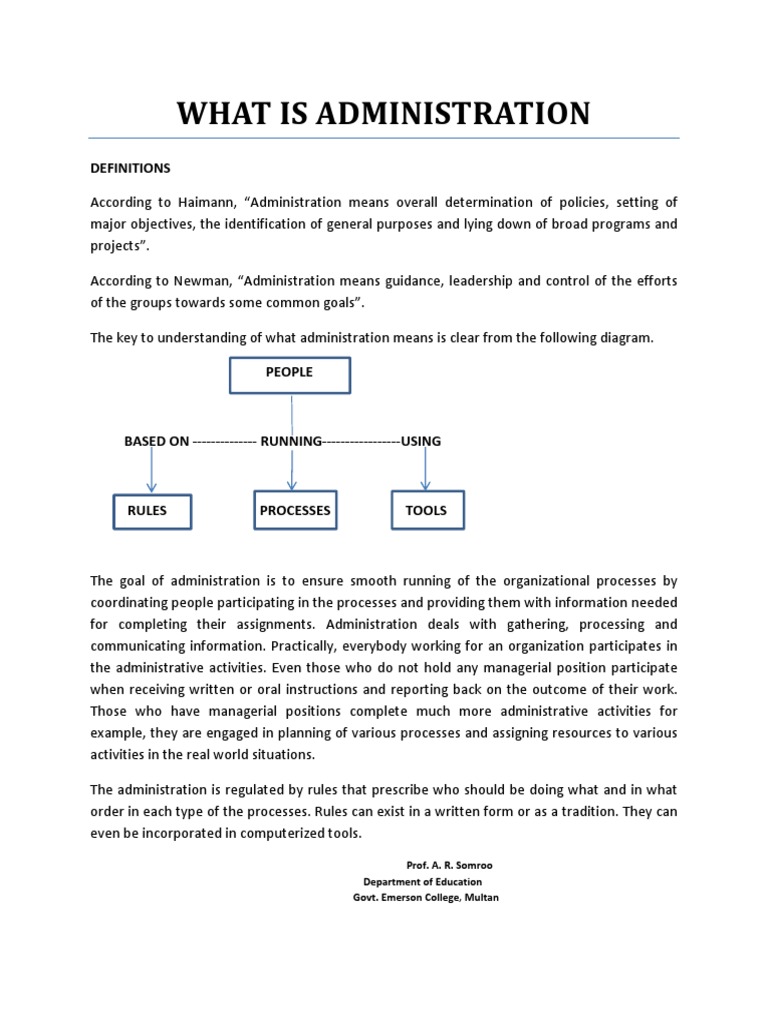Understanding Administration Definitions | PDF | Career & Growth
