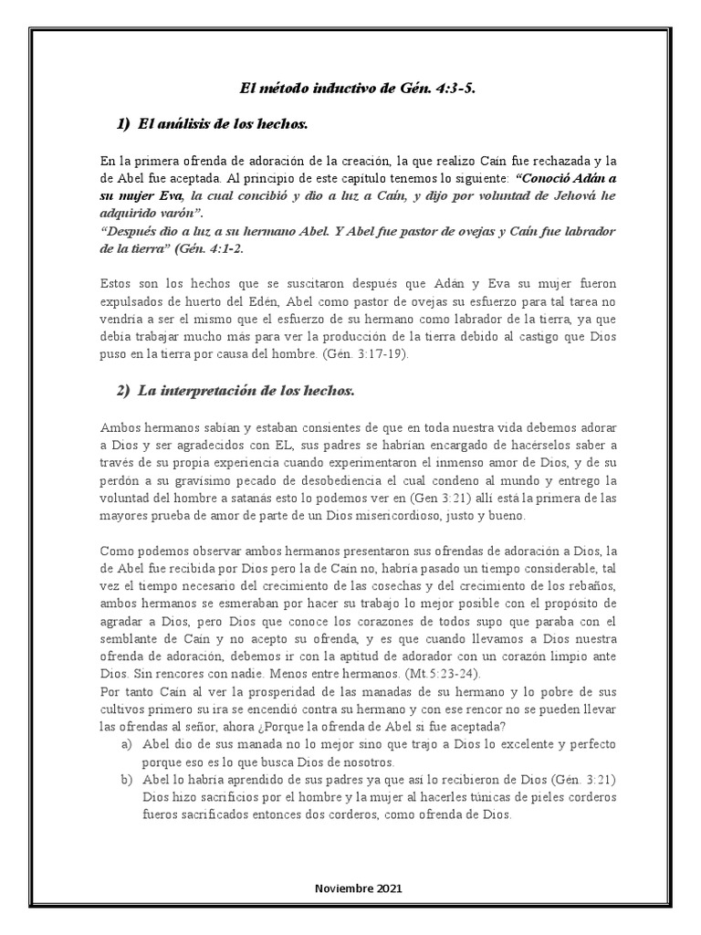 Analisis de Cain y Abel | PDF | Adán y Eva | Pecado