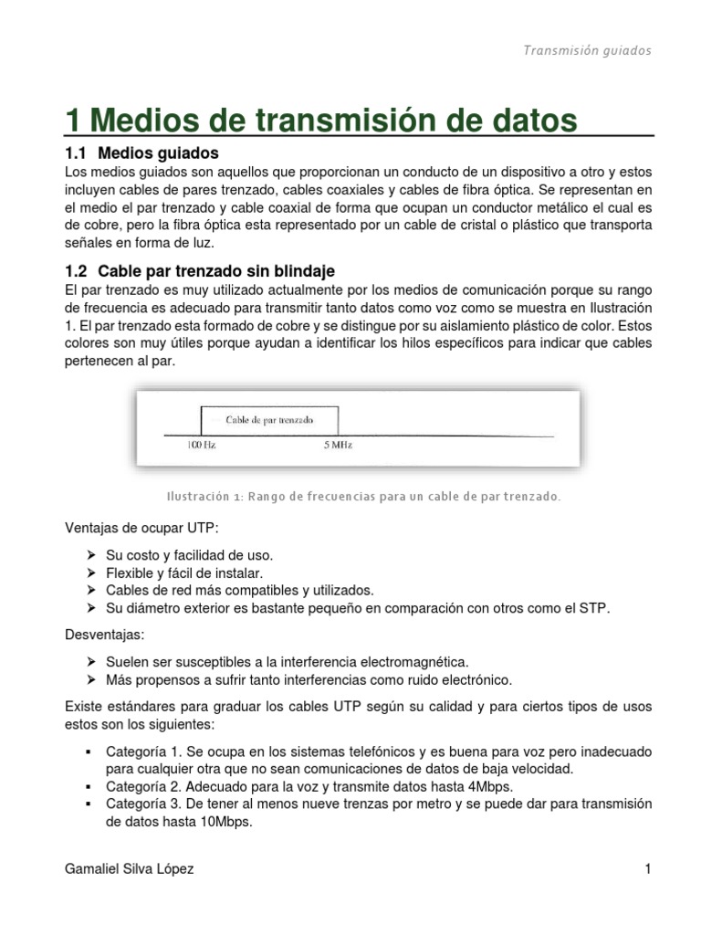 Medios de Transmisión de Datos Guiados | PDF | Cable coaxial | Fibra óptica