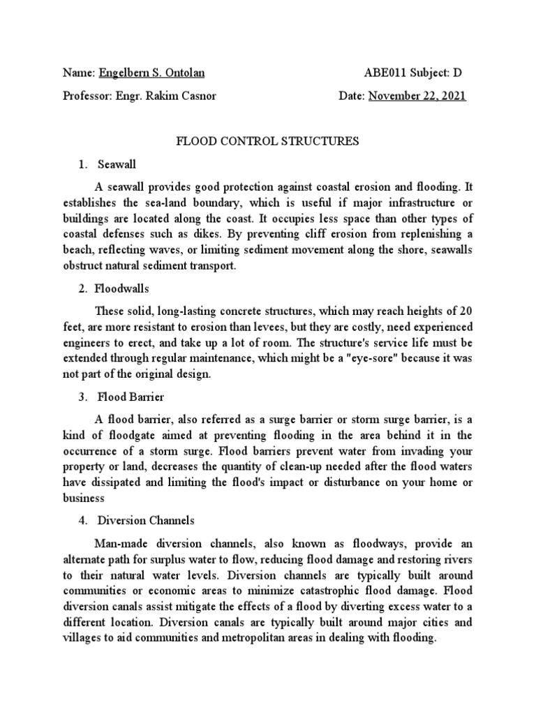 Types of Flood Control Structures | PDF | Flood | Levee