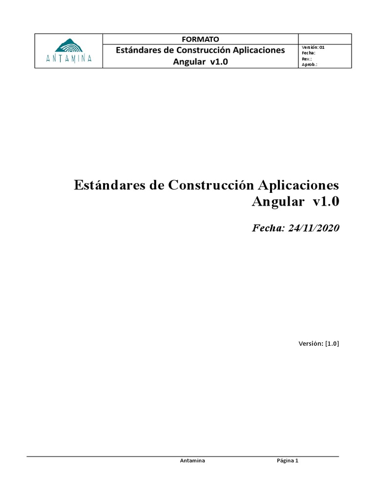 Estándares de Construcción Angular v1.0 | PDF | Programación ...