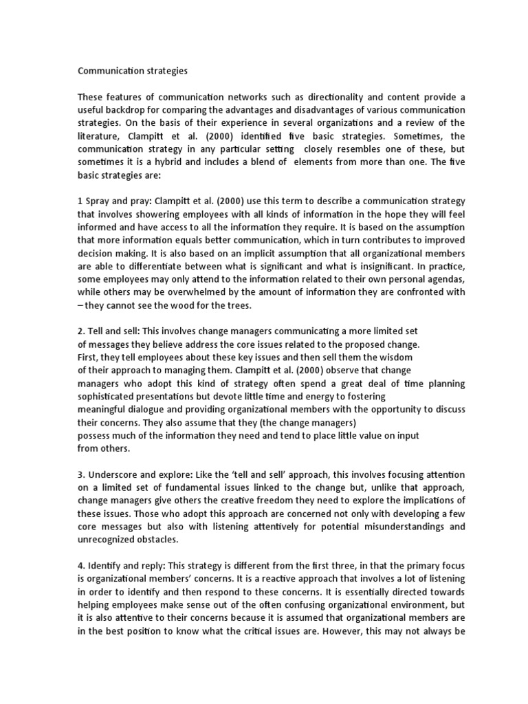 Effective Communication Strategies Explained | PDF | Information ...