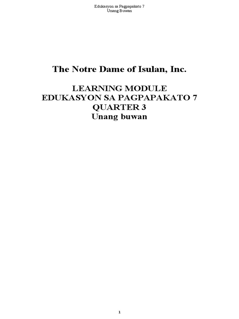 ESP 7 Q3 Month 1 | PDF