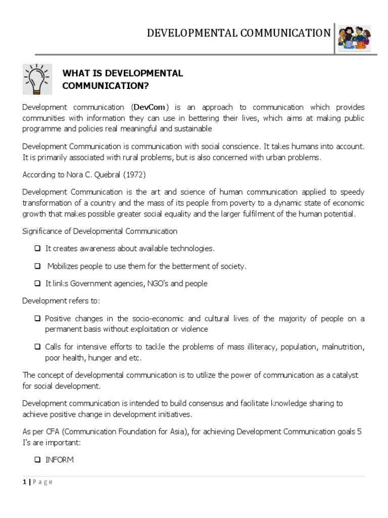 Developmental Communication | PDF | Communication | Cognition