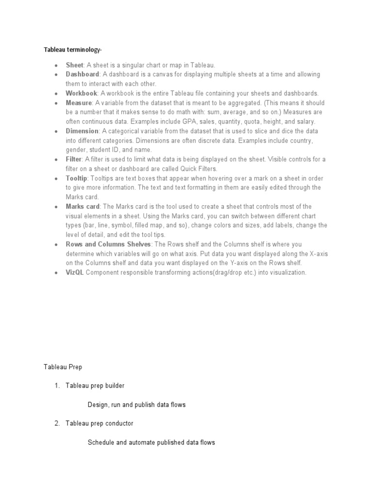 Tableau Terminology | PDF | Chart | Histogram