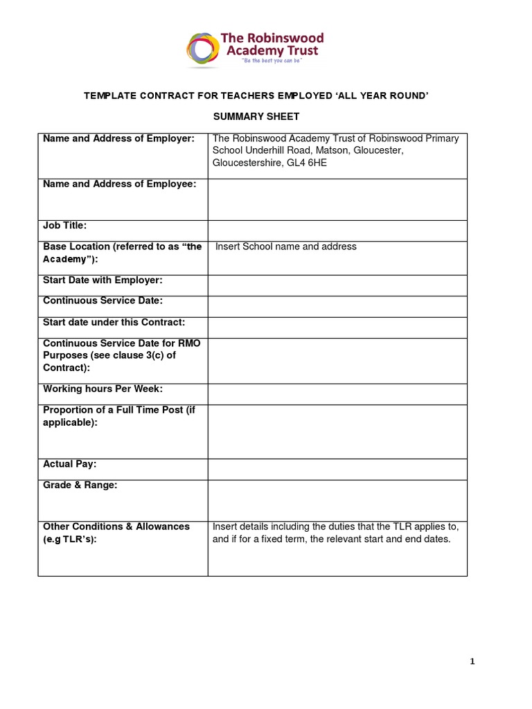 Teacher Employment Contract Template | PDF | Trust Law | Confidentiality