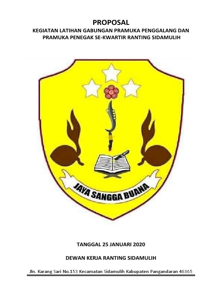 Contoh Proposal Latihan Gabungan Pramuka Penegak (DKR Sidamulih) | PDF