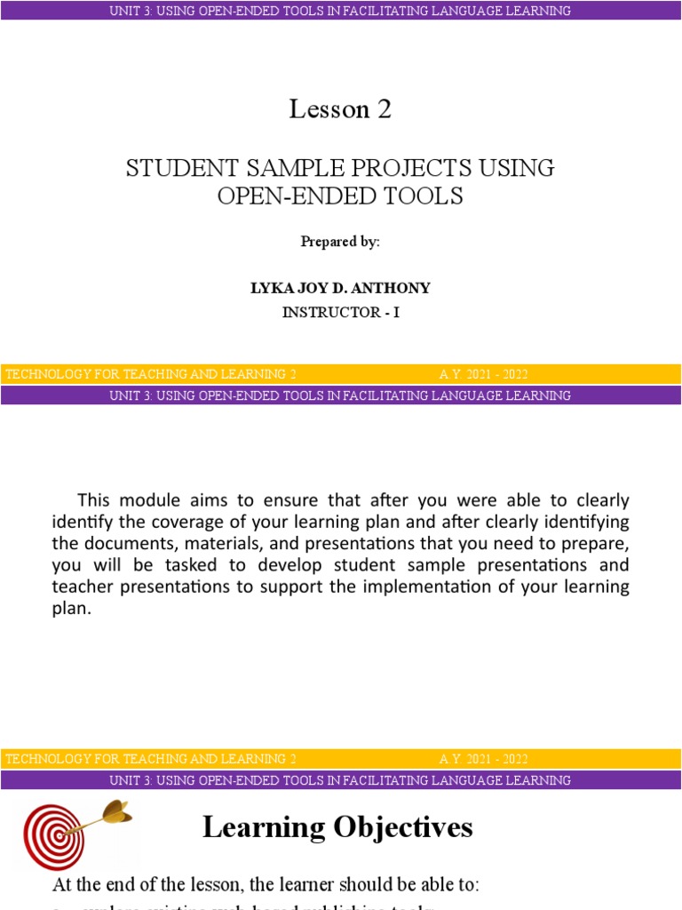 Student Sample Projects Using Open-Ended Tools | PDF | Learning ...