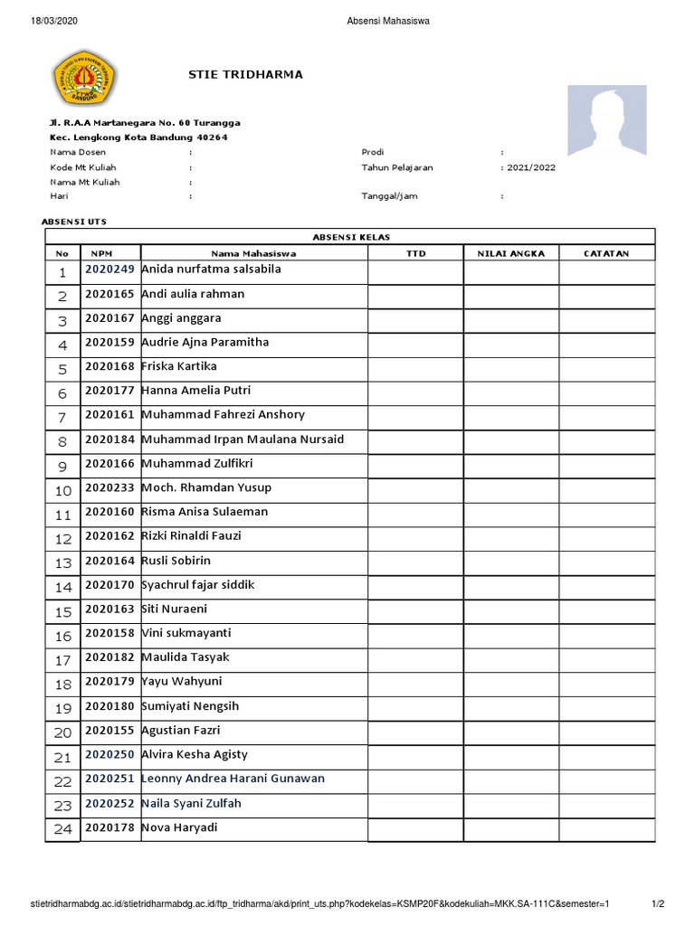 Format Penilaian UTS Sem 2 | PDF