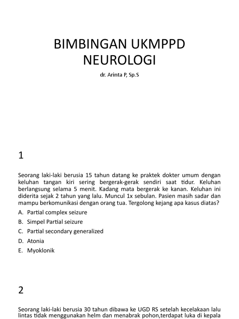 Bimbingan Ukmppd Neuro | PDF