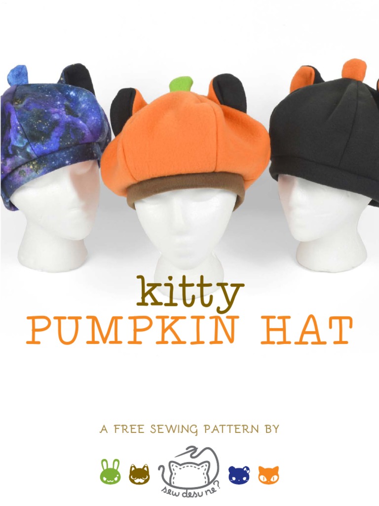 Kitty Pumpkin Hat Sewing Pattern | PDF | Sewing | Seam (Sewing)