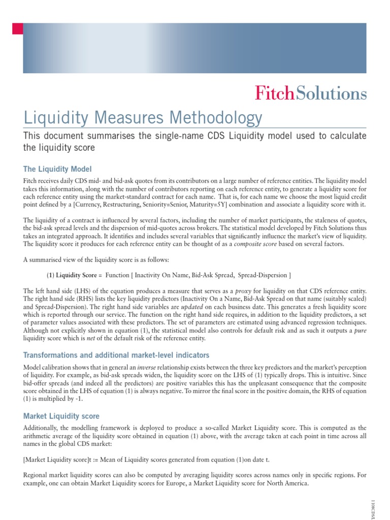Fitch - Liquidity Score Methodology | PDF | Dependent And Independent ...
