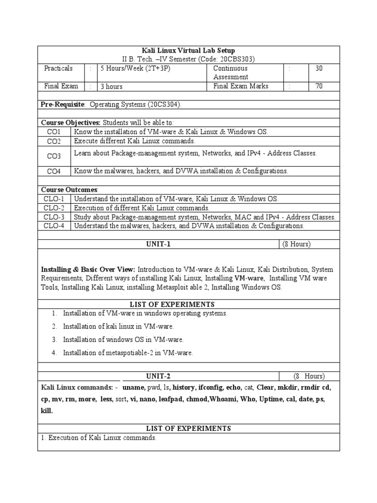 Kali Linux Virtual Lab Setup | PDF | Linux | Malware