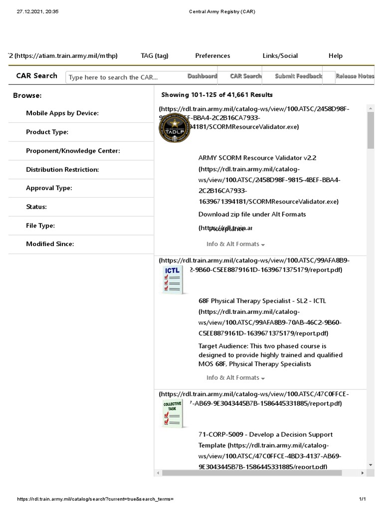Central Army Registry (CA LLLR) | PDF | Computing | Multimedia