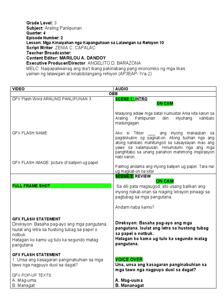 Ap3 Q4 Week 2 Episode 2 | PDF